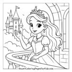 Princess Coloring Pages – Free Cute & Kawaii Printables for Kids
