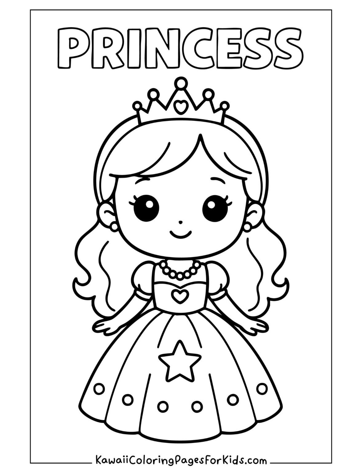 Princess Coloring Pages – Free Cute & Kawaii Printables for Kids