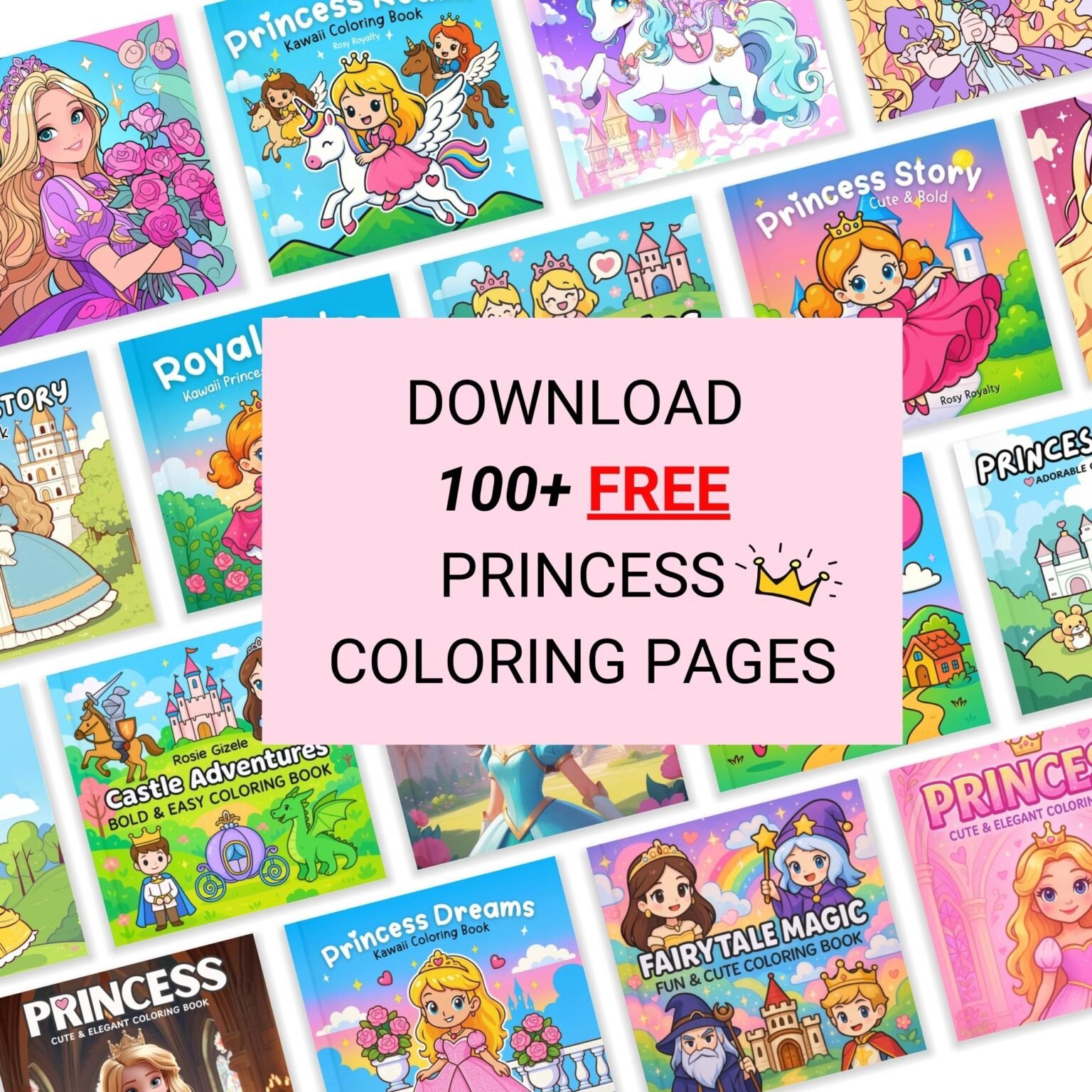 Princess Coloring Pages – Free Cute & Kawaii Printables for Kids
